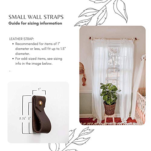 KEYAIIRA - Small Black Leather Wall Hook, minimalist leather strap hanger for bath towel holder leather wall hook strap towel hook bathroom decor brass towel ring nordic home