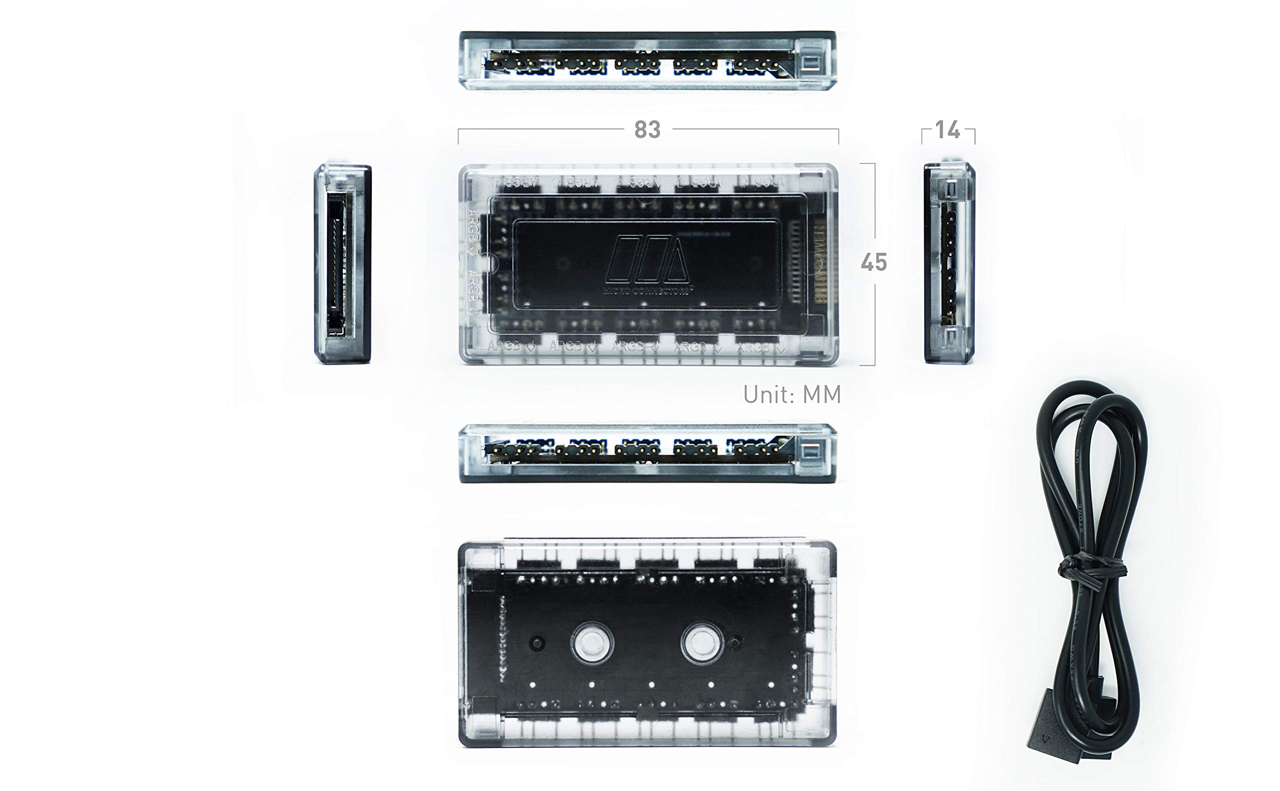 MICRO CONNECTORS 11-Port ARGB Splitter Hub for Fan and Light (S08-12ARGB)