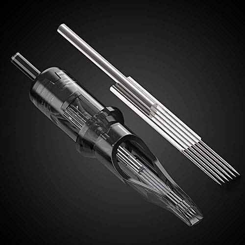 Romlon Tattoo Cartridge Needles 100Pcs Assorted Standard Sterilized Mixed Tattoo Needle Cartridges Round Liner Magnum 3RL 5RL 7RL 9RL 5RS 7RS 9RS 5M1 7M1 9M1 Size for Tattoo Kits Tattoo Supplies
