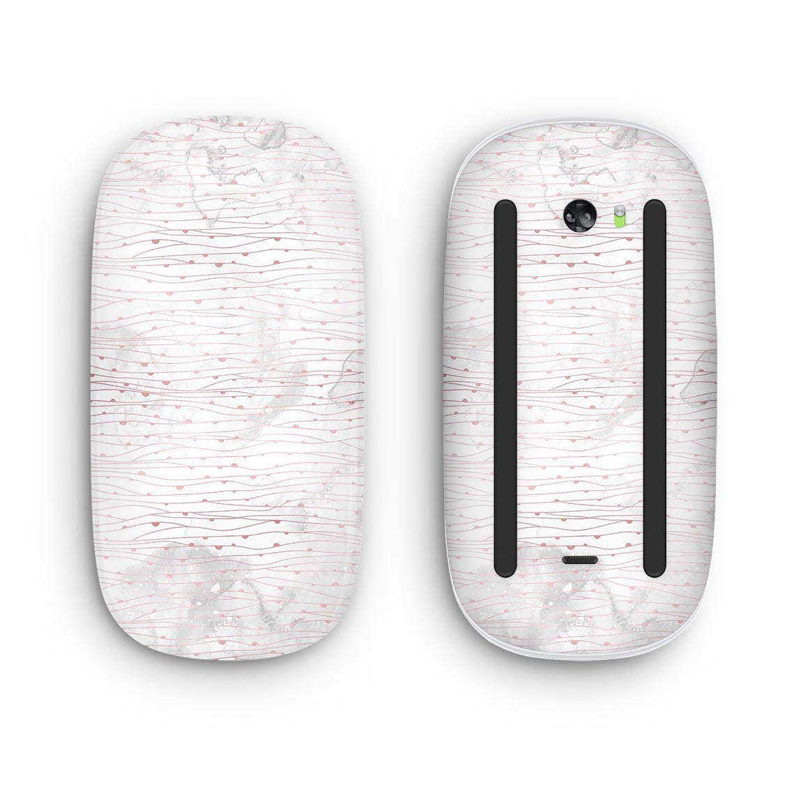 Design Skinz Karamfila Blotched Marble & Rose Gold v1 Vinyl Decal Compatible with The Apple Magic Mouse 2 (Wireless, Rechargable) with Multi-Touch Surface