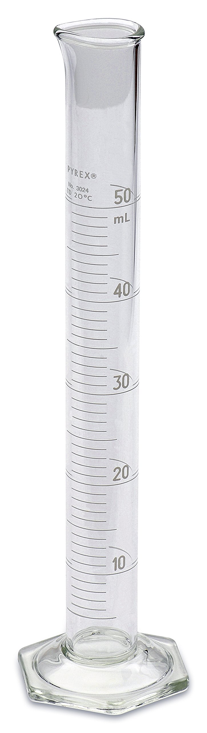 Corning Pyrex #3024 Single Metric Scale, Glass Graduated Cylinder Set - 3 Sizes - 10ml, 50ml, 100ml