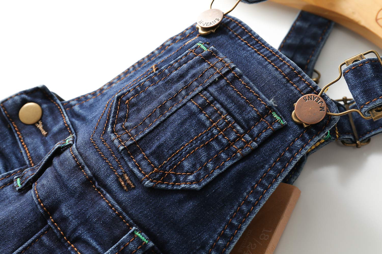 KIDSCOOL SPACE Baby Boy Girl Jean Overalls,Toddler Slim Cute Denim Jumper,Blue,12-18 Months
