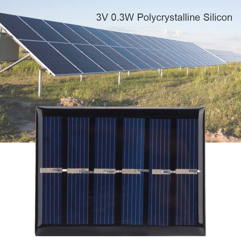 4Pcs 3V 0.3W Polycrystalline Silicon DIY Safety Solar Power Charging Panel with Cable 65x48mm