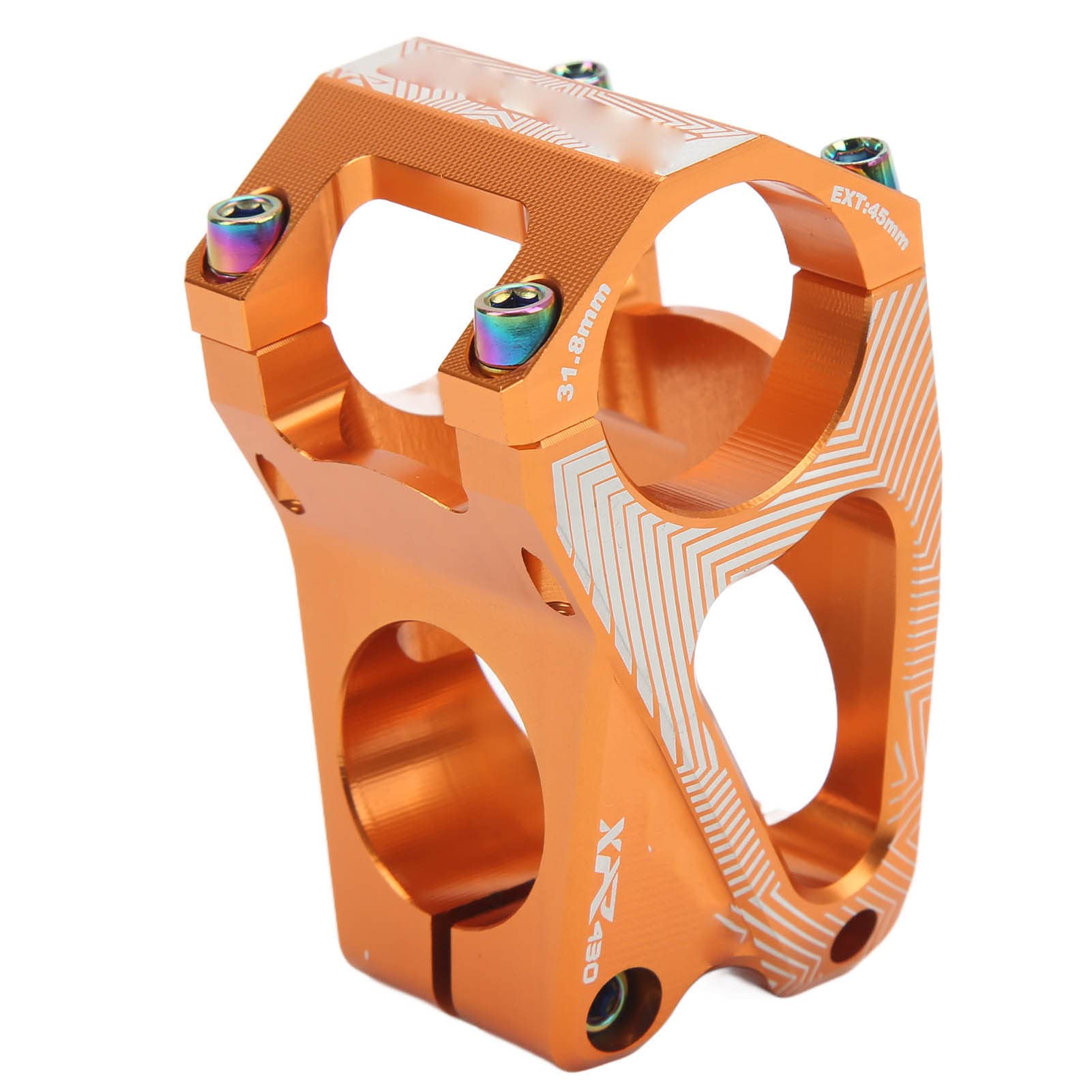 31.8mm Handlebar Stem,Aluminum Alloy Bike Stem for Most Mountain Bikes,Road Bike(Orange)