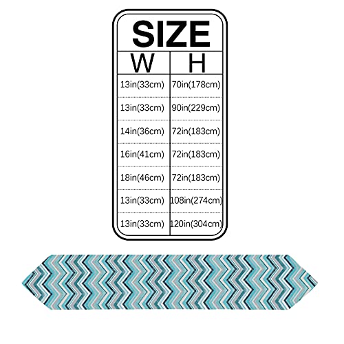 Big buy store Table Runner Zig Zag Chevron Wave Stripe Cotton Line Table Covers for Dinner Kitchen Wedding Indoor and Outdoor Parties Turquoise Nordic Style Table Setting Decor -13 x 72 inch