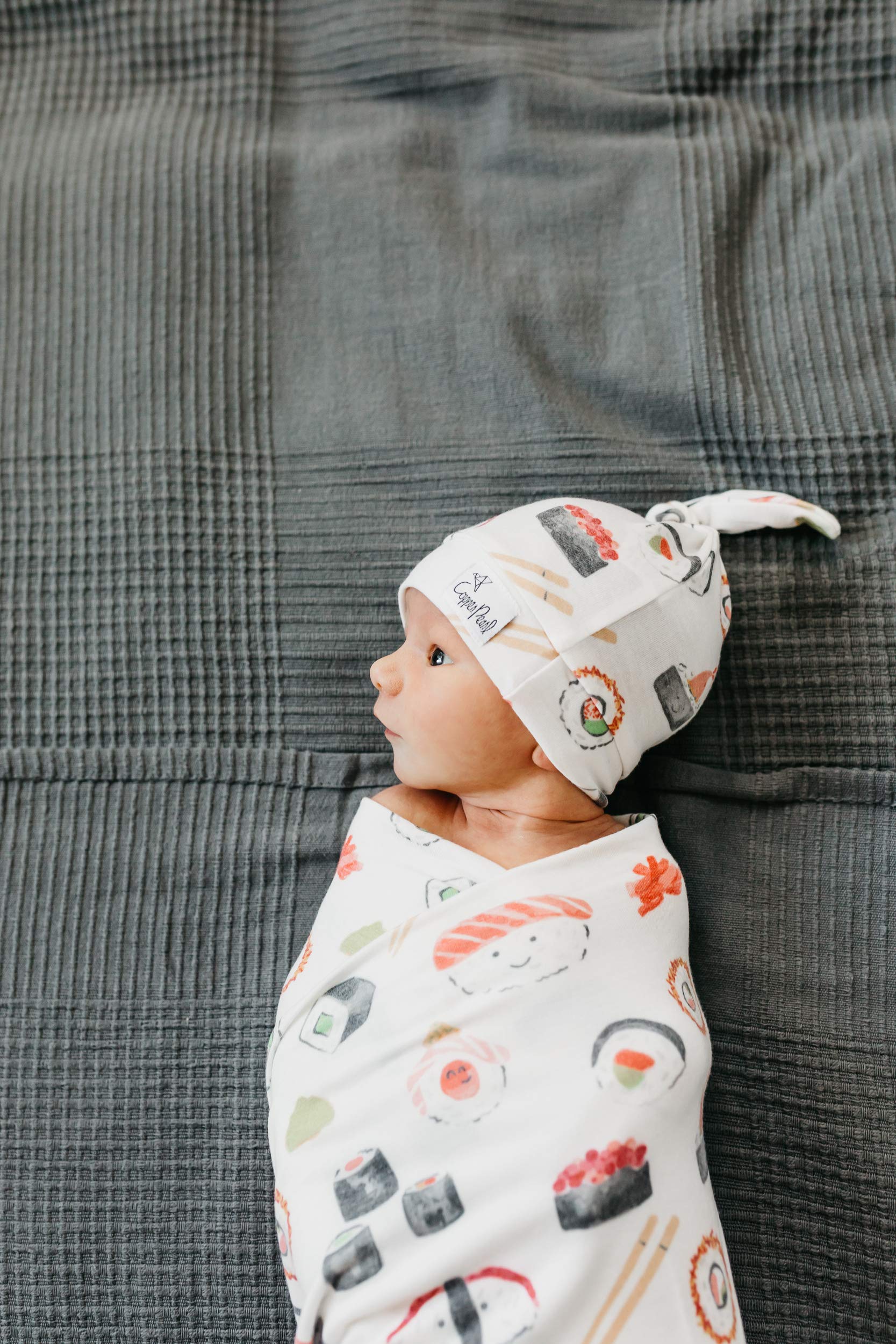 Large Premium Knit Baby Swaddle Receiving Blanket "Baja" by Copper Pearl