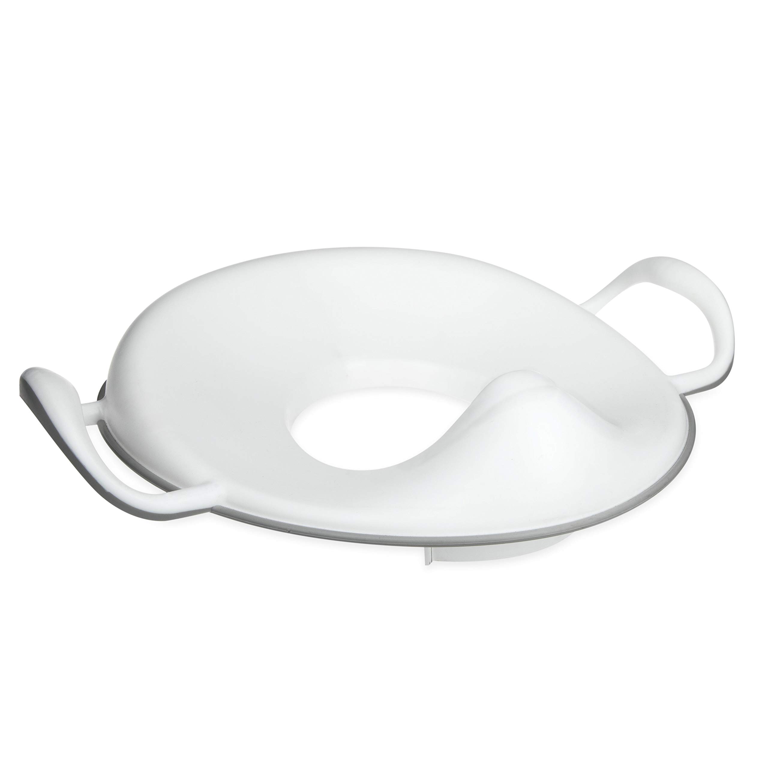 Nuby Easy Grip Safety Toilet Seat Trainer with Integrated Splash Guard for Toddlers & Kids, White, 1 Count