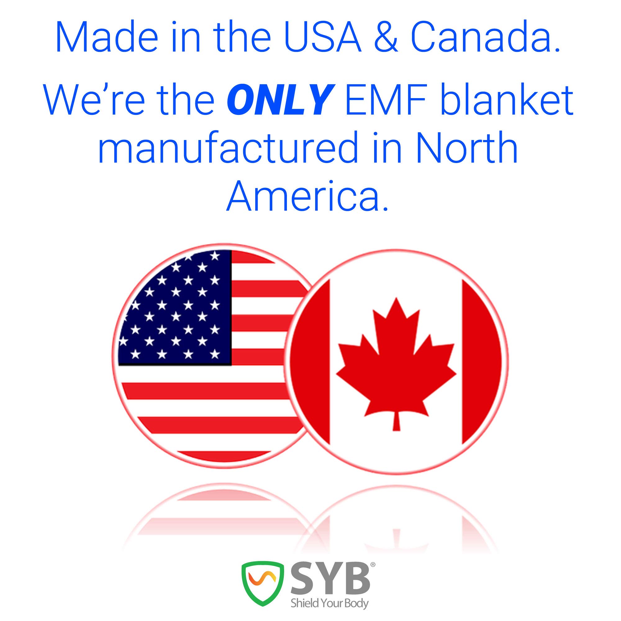 SYB Baby Blanket; Silver-Lined Cotton Flannel EMF Radiation Protection (Solid Blue)