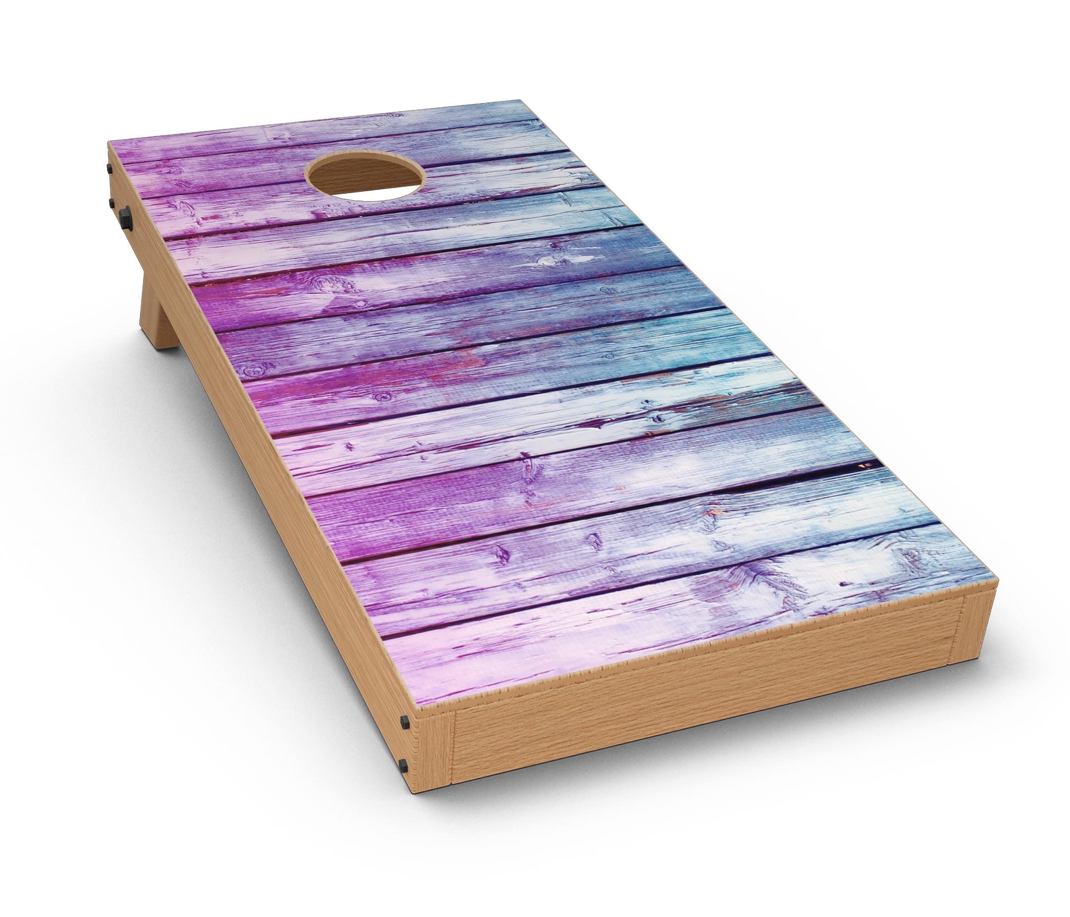 Design Skinz Wood Skin Set for Cornhole (Skin Only) - Pink & Blue Dyed Wood