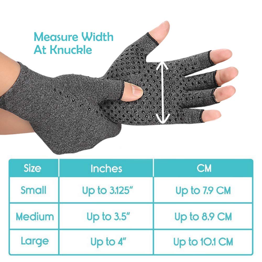 XJXJ Compression Gloves - Healing Pain Relief for RSI Carpal Tunnel Tendonitis Sprains gaming gloves (Color : Grey, Size : Medium)