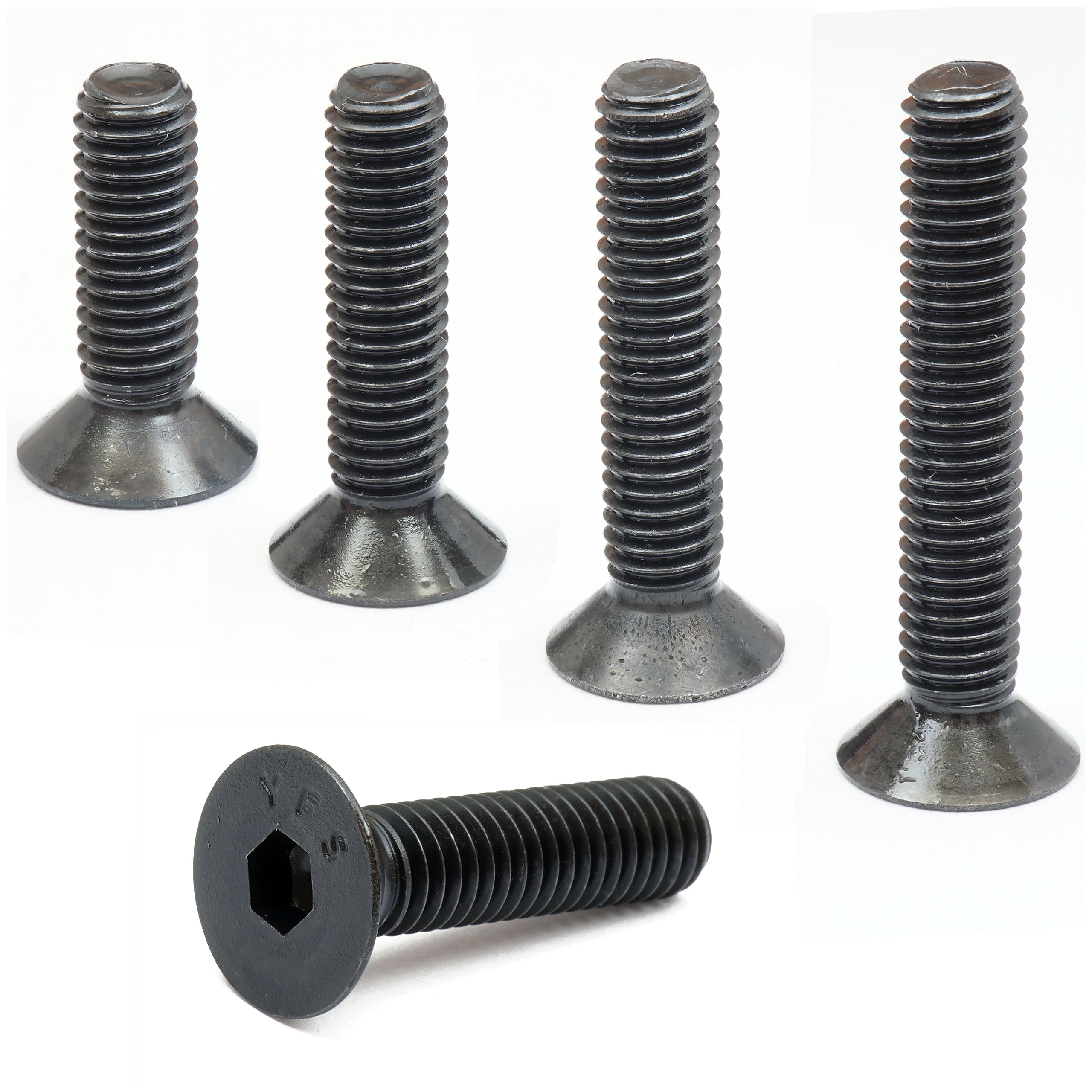 MonsterBolts - #10-24 x 3/4" Flat Head Socket Cap Screws, ASTM F8356, Alloy Steel, Black Oxide, 10 Pack