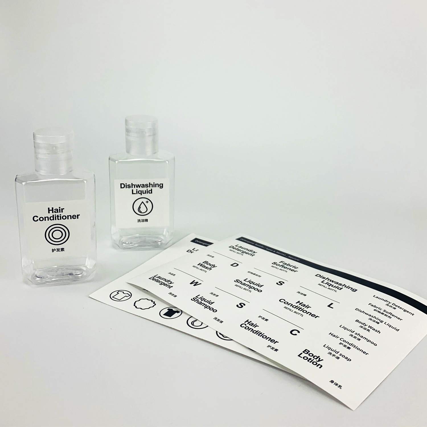 FOOCHY Clear Hand Sanitizer Travel Bottles Empty Plastic Refillable Flip-Top Bottles for Hand Sanitizer Shampoo Lotion,etc - No BPA/Parabens, 60ml/2oz (Set of 8)