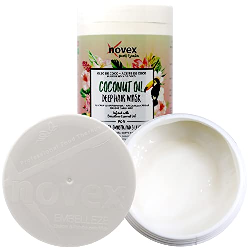 NOVEX Coconut Oil Hair Mask, with Pure 100% Organic Coconut Oil, 14 Oz, Jar