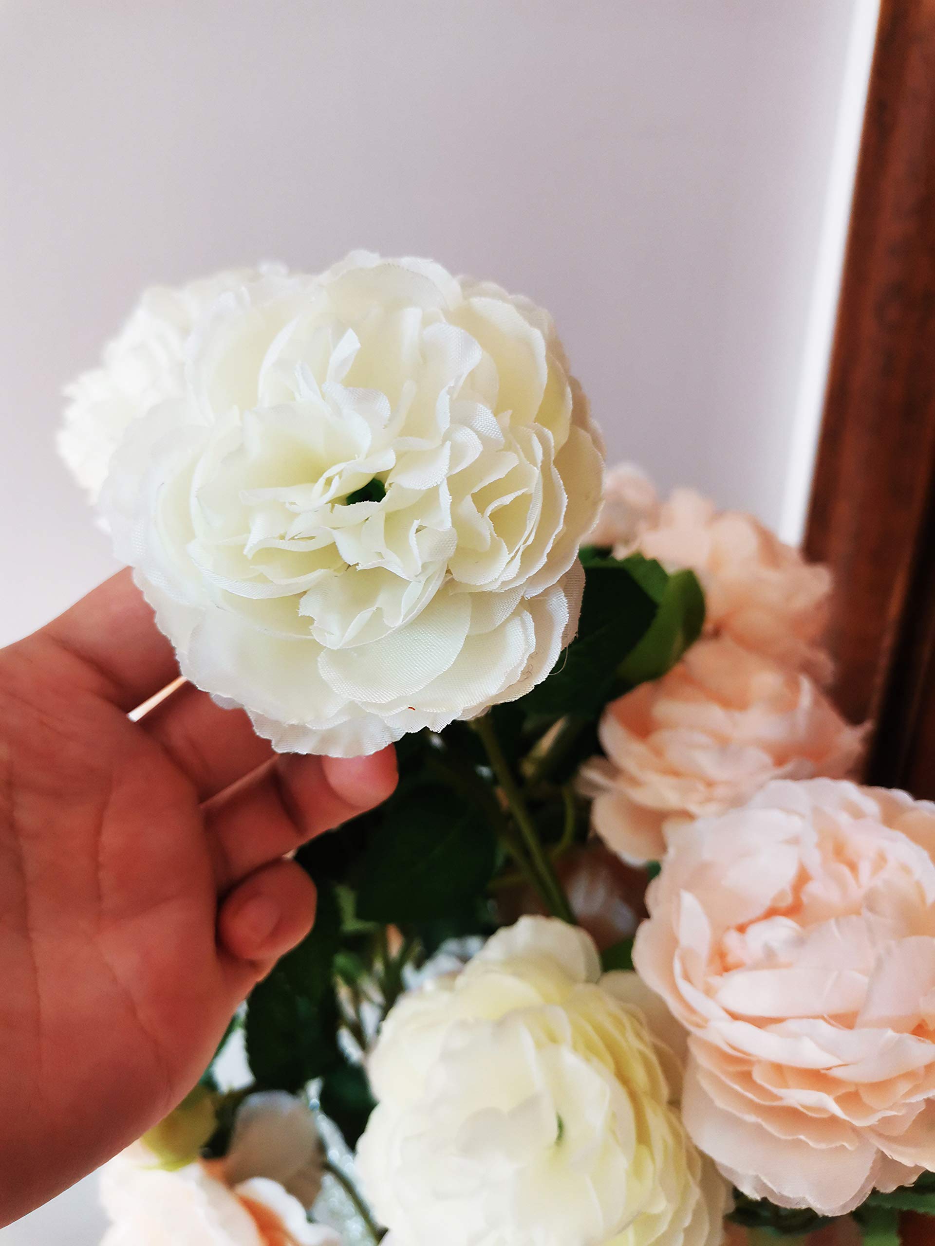 Bemacoggi 2pcs Peony Artificial Flowers Silk Flower Fake Peonies for Arrangements Wedding Anniversary Garden Home Office Decoration
