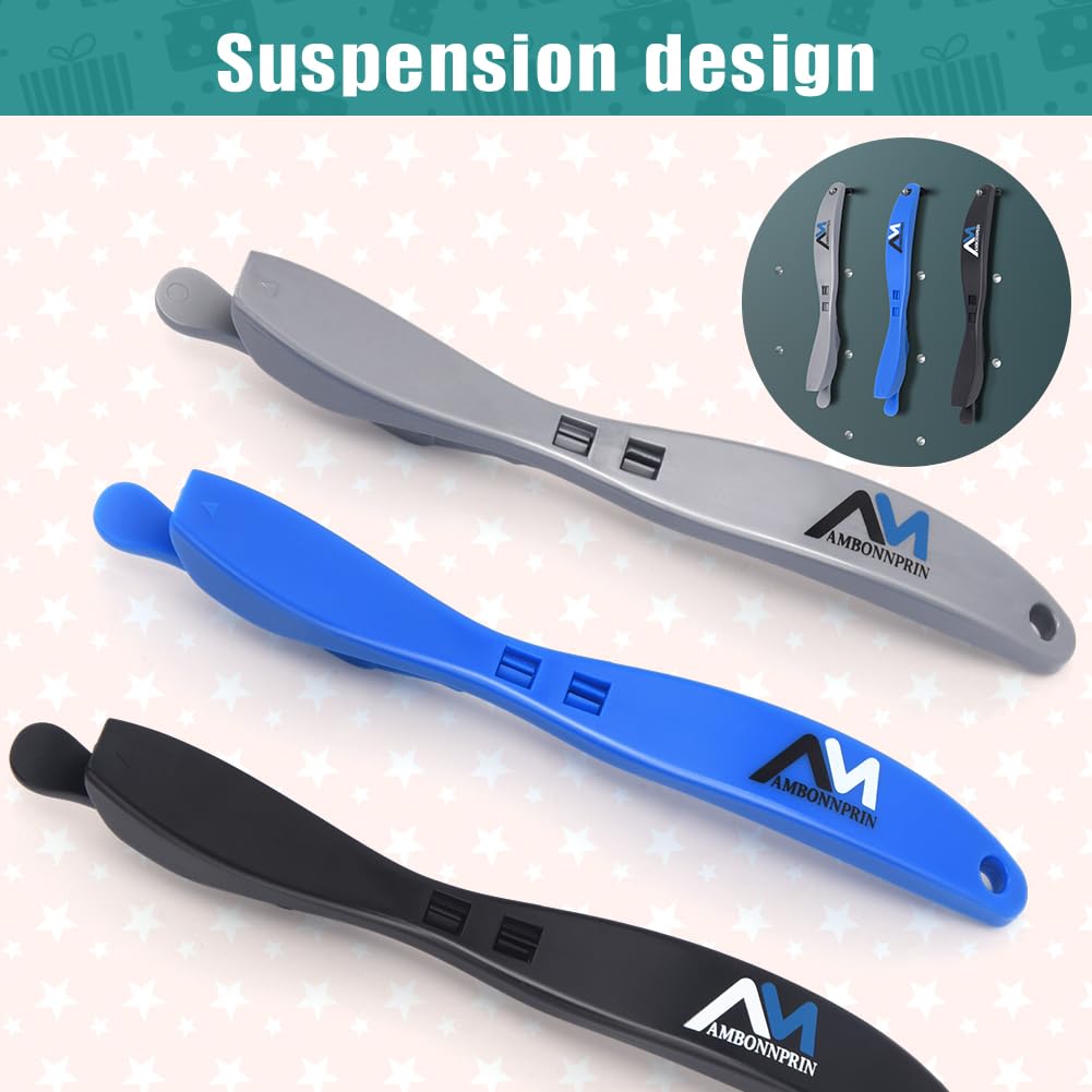 Ambonnprin Wrapping Paper Cutter Tool, Insided Sharp Blade Safety Wrapping Paper Cutter, Craft Paper Cutting Knife, Plastic Carbon Fiber Film Cutting Tool, 2 Pack Blue+Crystal