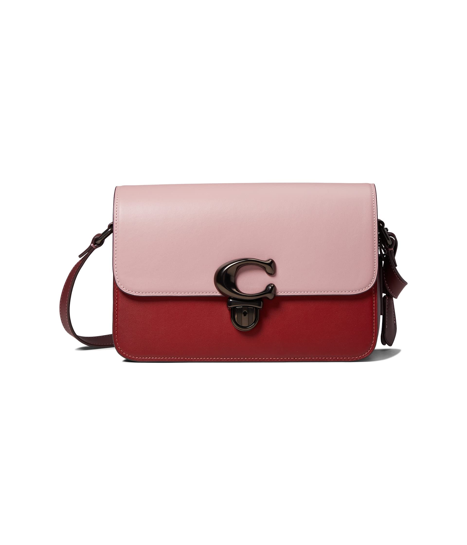 COACH Color-Block Leather Studio Shoulder Bag Pink Multi One Size