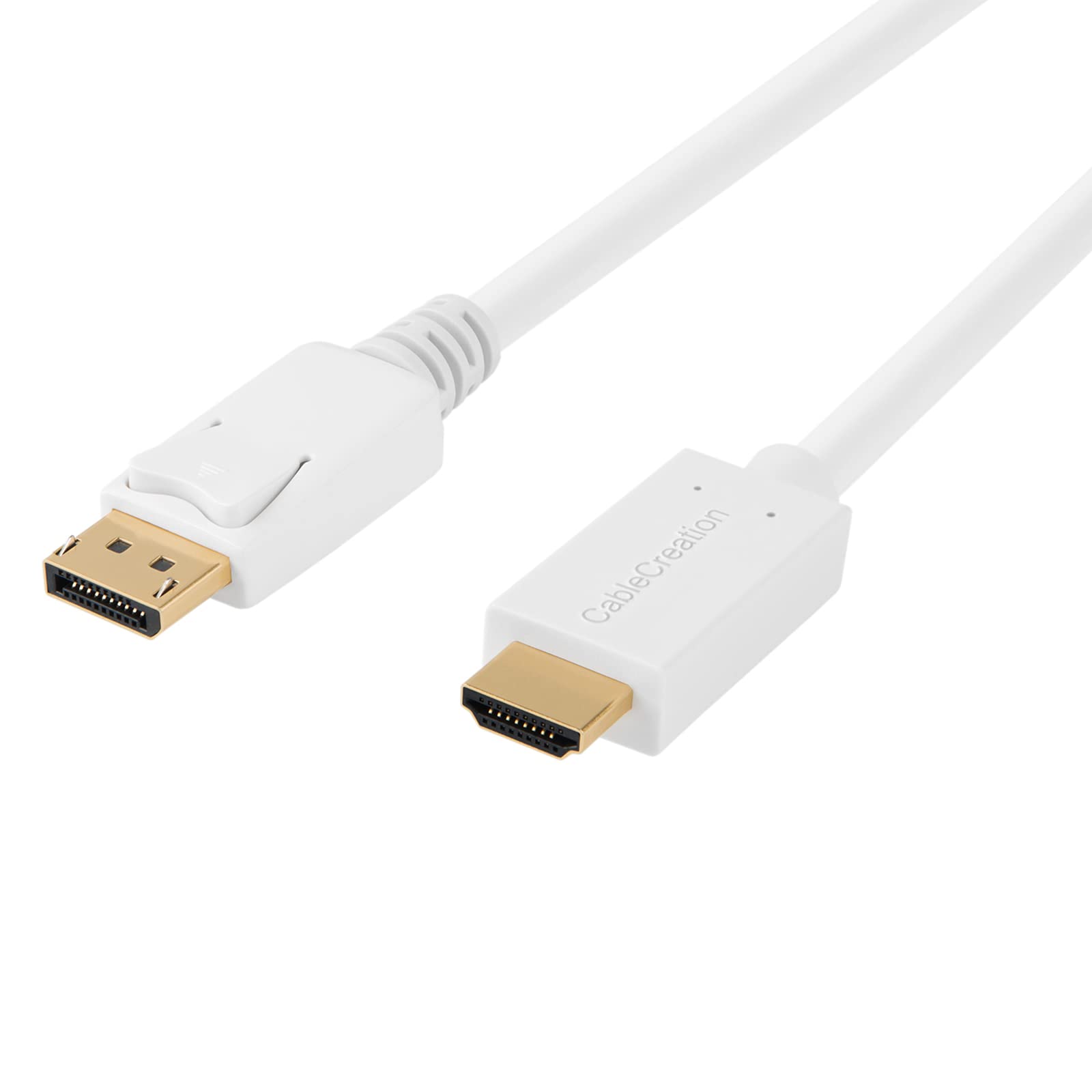 CableCreation DisplayPort to HDMI Cable 6FT, 4K 30Hz DP 1.2 to HDMI Male to Male Cable, 3D Audio/Video Cord Converter for PCs to HDTV, Monitor, Projector, White