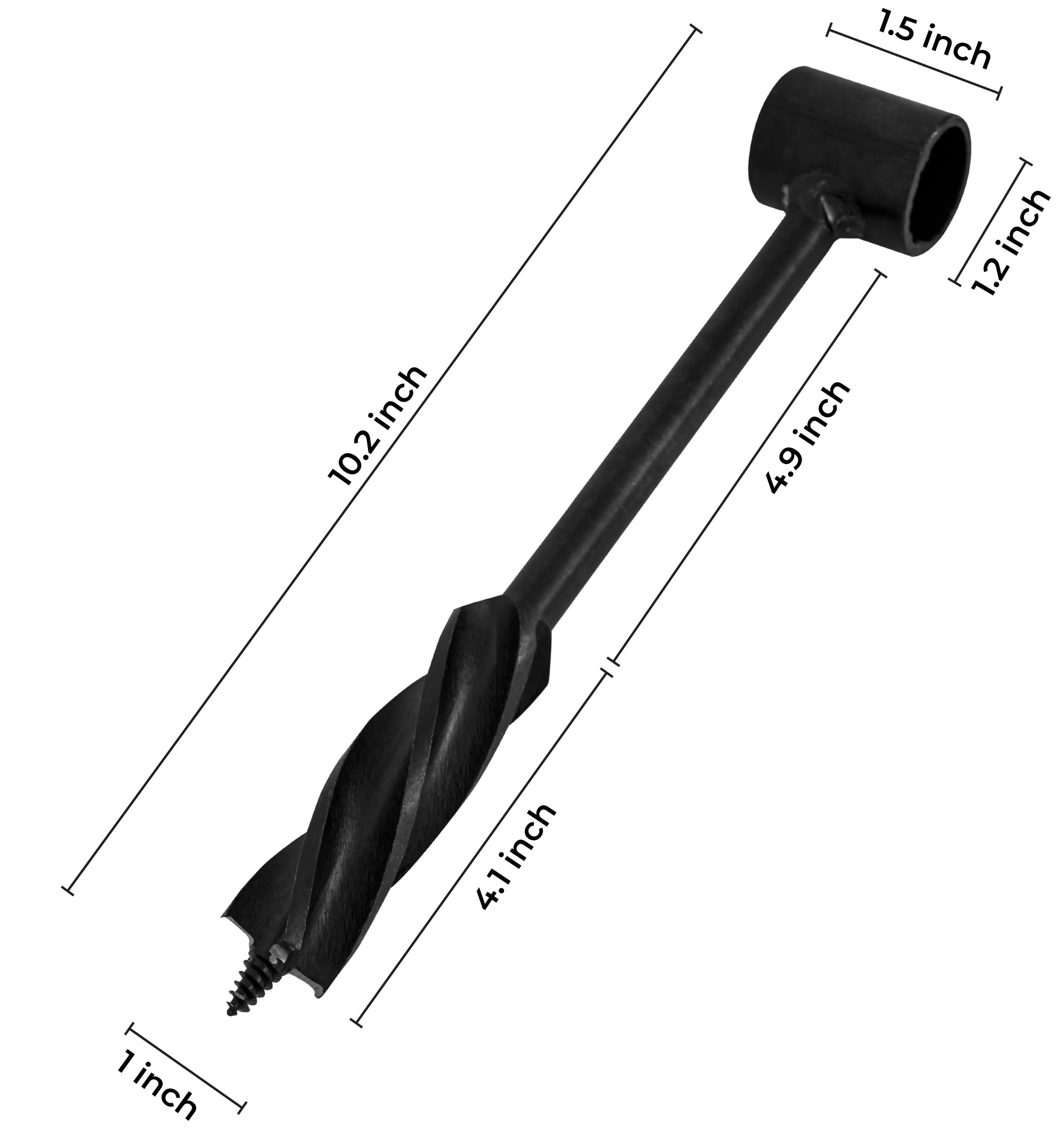 VASGOR 1” x 10” Scotch Eye Wood Auger Drill Bit (Sharp-Edged Scotch Eye) - Hand Auger for Bushcraft Backpack and Camping - Perfect Addition Tool to Survival and Camping Gear Packs