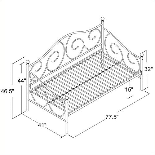 DHP Victoria Daybed, Full Size Metal Frame, Multi-functional Furniture, Bronze