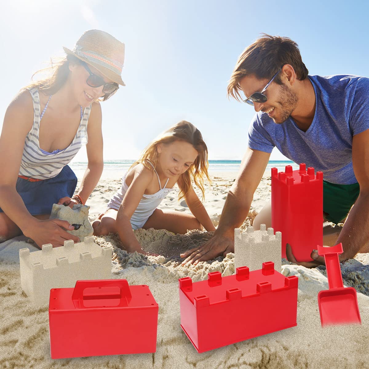 BeneFine Snow Fort Building Block,Snow Brick Maker, Sand Castle Mold,Beach and Snow Toy Brick Form for Kids,Outdoor Winter and Summer Fun Toys(4PCS)