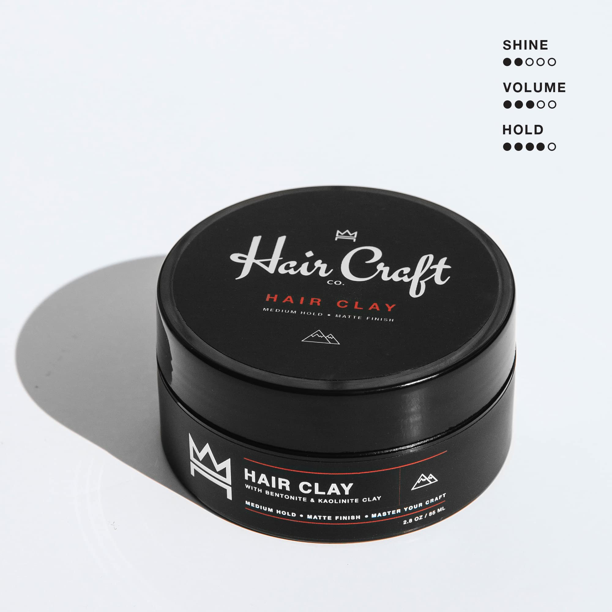 Hair Craft Co. Clay Pomade 2oz - Shine-Free Matte Finish - Medium Hold/Natural Look –Clay Base [Super Dense], Stylist Approved – Ideal for Textured, Thickened & Modern Styles – Unscented