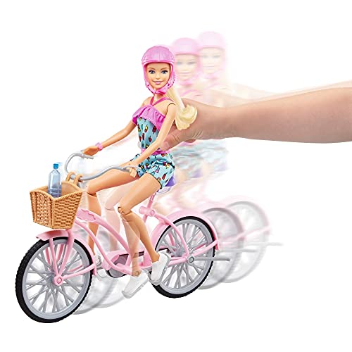 Barbie FTV96 β Doll with Bicycle and Accessories, Dolls and Doll Accessories from 3 Years