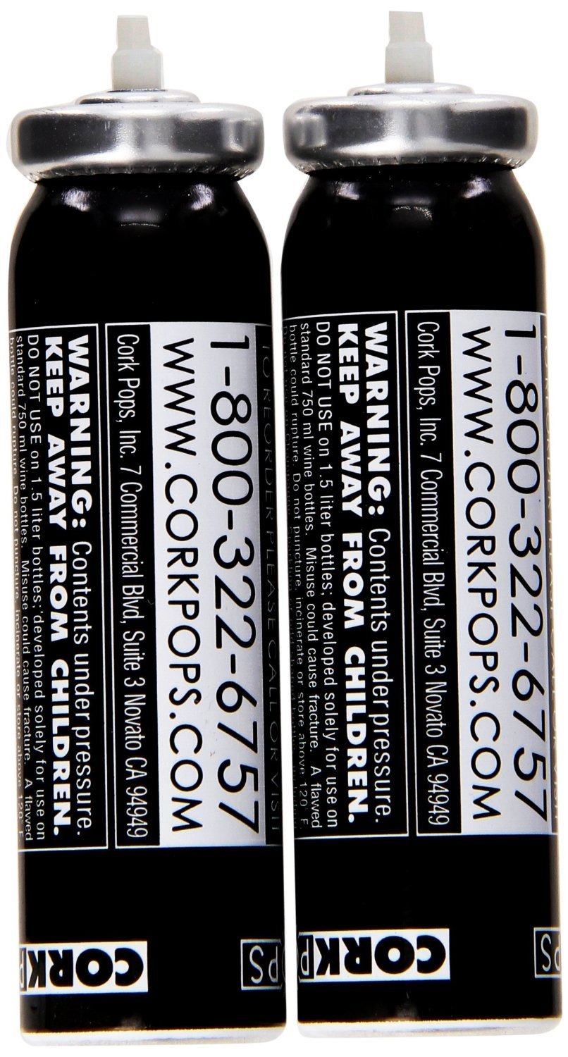 Cork Pops Refill Cartridges – Eco-Friendly, Low-Pressure, Fits All Cork Pops Models, Opens 60-80 Bottles Each, 6 Refills