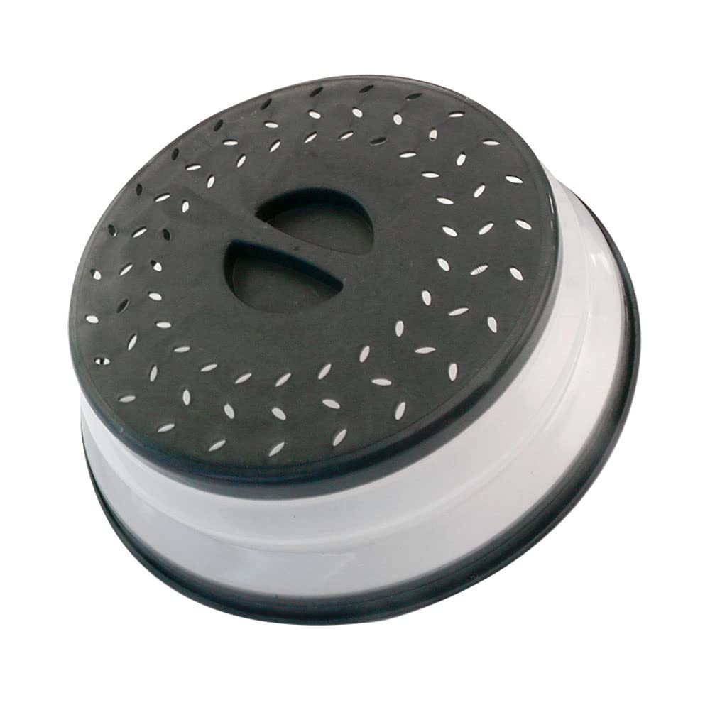 Collapsible Microwave Splatter Cover For Food With Silicone Mats, 10.5 Inch, Dishwasher-safe, Microwave Plate Cover With Steam Ventļ¼BPA-Free Silicone & Plastic (black)