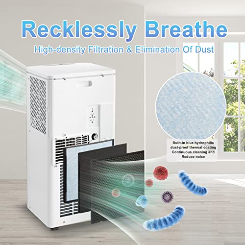 Antarctic Star Portable Air Conditioner 8500 BTU (ASHRAE), Remote Control, Fan Mode, Cools 250sq. ft, 24 Hour Timer, Quiet Operation,Window Fan, 2 Fan Speed for Bedroom Office Home Dorm