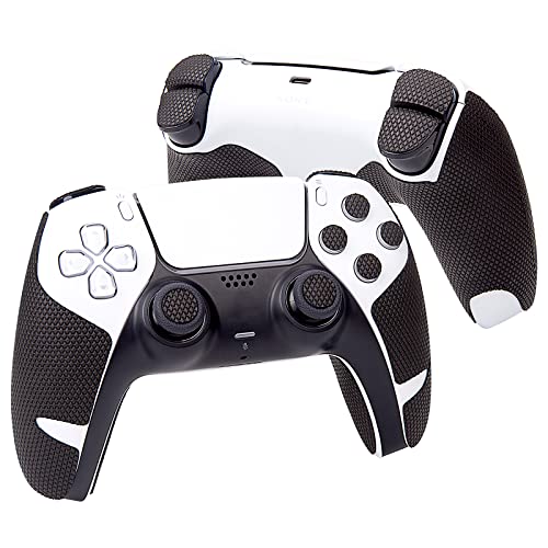 HOTLINEGAMES Hotline Games Controller Grip for PS5 Controller Grips Tape Playstation 5 DualSense Controllers Skin (Handle Grips+Buttons+Triggers (20PCS), Black)