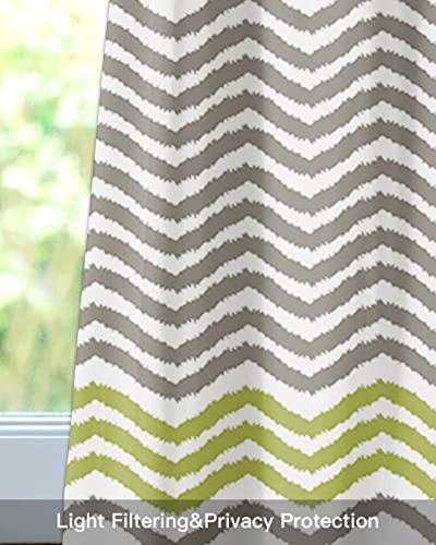 Artwork Store Valances Windows Curtain Abstract Chevron Zig Zag Gary and Yellow Ripple Kitchen Valances Rod Pocket Window Treatment Short Curtains Valance for Window 1 Panel,42 by 18 inches