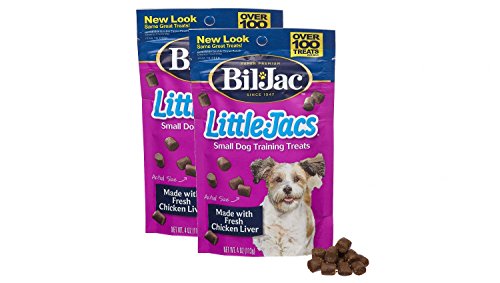 Bil-Jac Little Jacs Small Dog Training Treats - Soft Chicken Liver Dog Treats for Puppy Rewards - Real Chicken, No Fillers, 4oz Resealable Double Zipper Pouch (2-Pack)