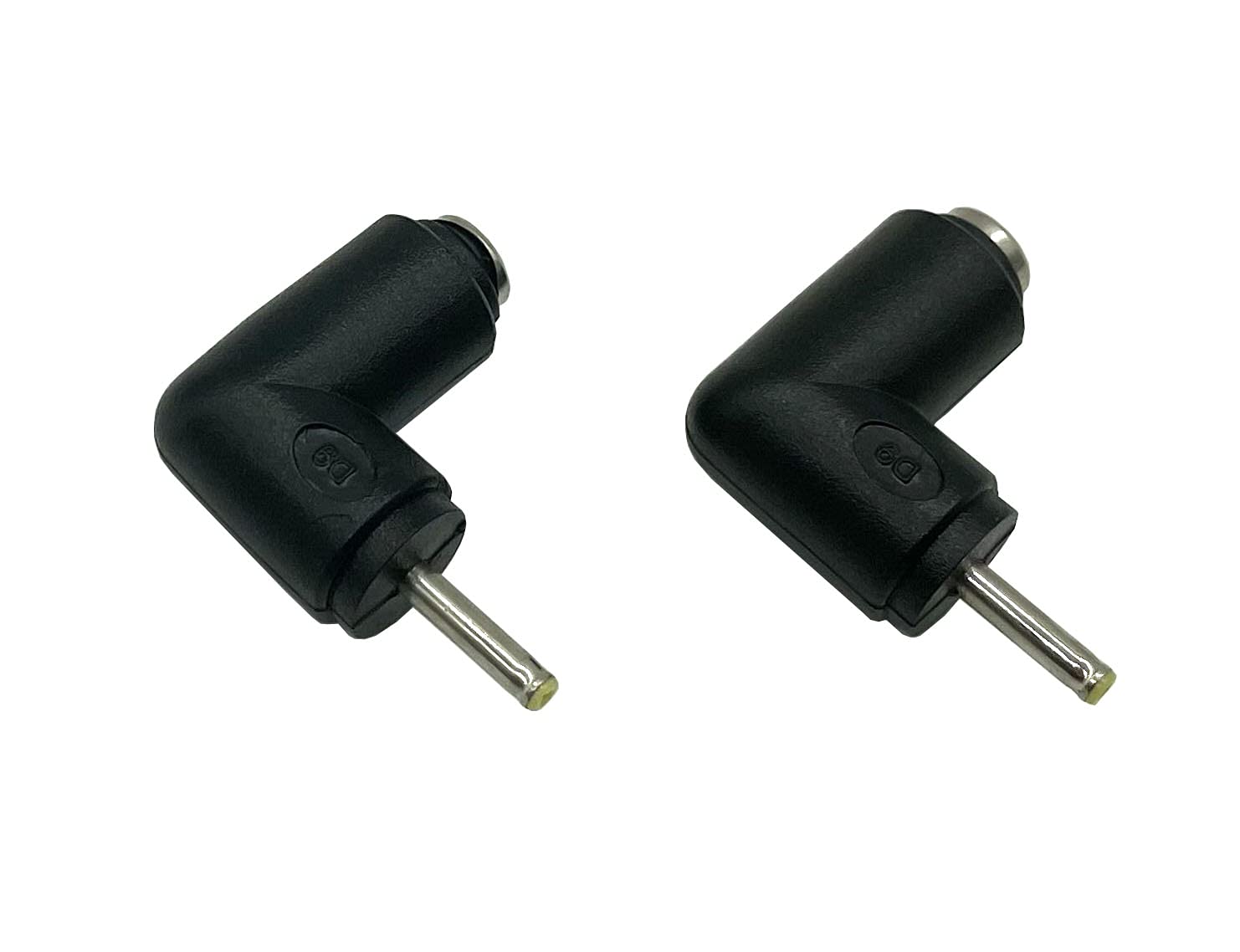 Dafensoy DC Barrel Power Jack Charging Cable Connector, 90 Degree Angle DC5.5 x 2.1 Female to 2.5 x 0.7 Male Adapter, Used for Notebook Computers, Tablet Computers, LED Lights, Routers, etc (2-Pack)