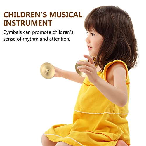 4Pcs Finger Cymbals with Wooden Handles, Finger Cymbals Percussion Instrument, Mini Belly Dance Finger Cymbals Hand Cymbal, Metal Finger Zills,7cm/2.75in