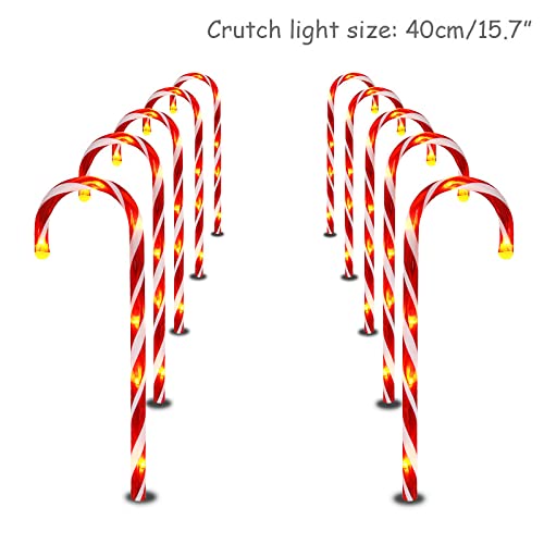 Christmas Candy Cane Lights,Christmas Candy Cane Pathway Lights,Candy Cane Christmas Decor, Christmas/New Year Holiday Lights, Outdoor Garden Home Decorations Light,10pcs