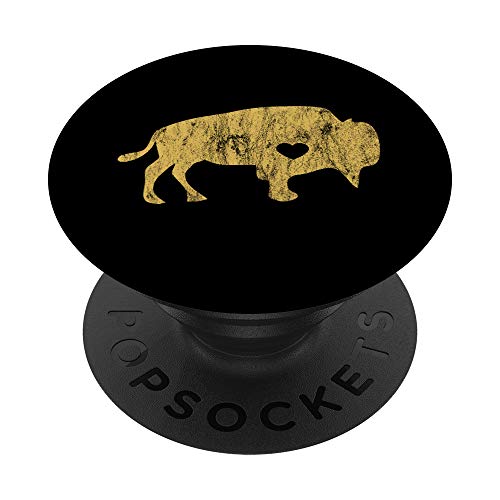 I Love Buffaloes Golden Buffalo Bison Lover Gift Ideas PopSockets Grip and Stand for Phones and Tablets