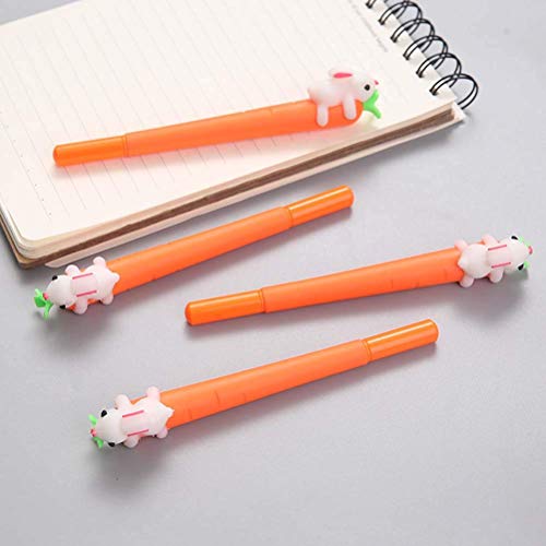 BinaryABC Carrot Bunny Rabbit Gel ink Pen,Easter Gift Easter Party Decoration,5Pcs