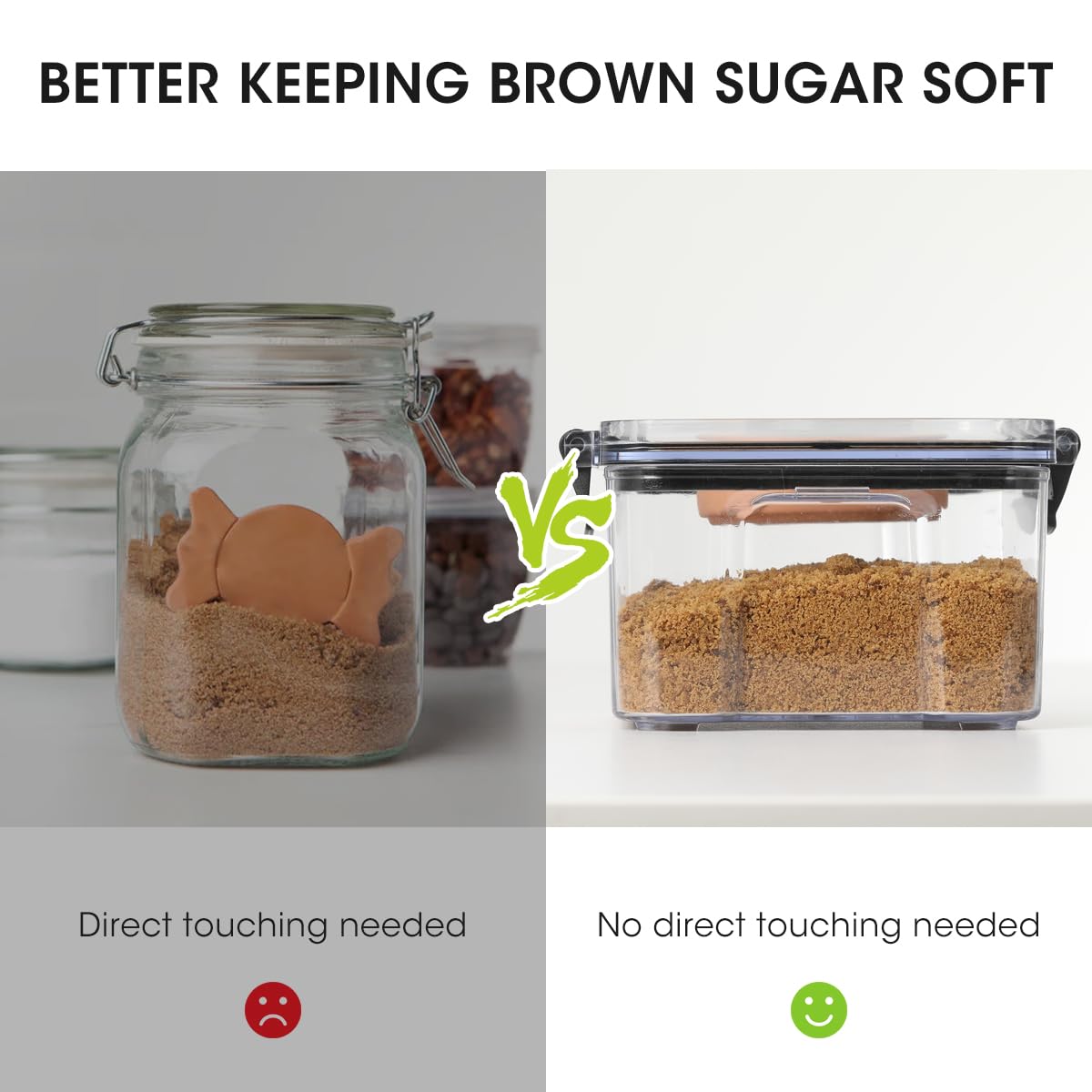 Aieve Brown Sugar Keeper Disc,2 Pack Brown Sugar Saver with Magnetic Attachment to Container Lid (Keep Brown Sugar Soft without Direct Contact)