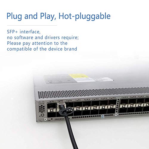 QSFPTEK 10G SFP+ DAC Cable, 1m (3ft) Passive Direct Attach Copper Twinax Cable for Cisco SFP-H10GB-CU1M, Ubiquiti, D-Link, Netgear, Mikrotik, Open Switch Devices