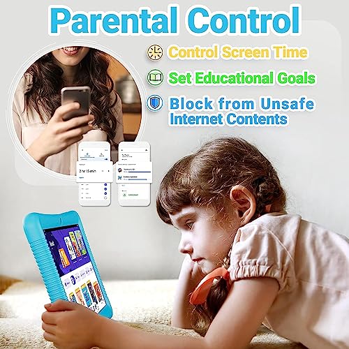Contixo Kids Tablet K102 - 10-inch HD, Ages 3-7 Toddler Tablet with Camera, Parental Control, Android 10, 64GB, WiFi, Learning Tablet for Children with Teachers Approved Apps and Kid-Proof Case, Blue