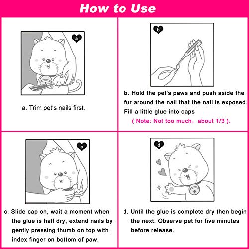 VICTHY 10pcs Special Pet Nail Adhesive Glues & 15pcs Applicator Tips for Dog or Cat Nail Caps