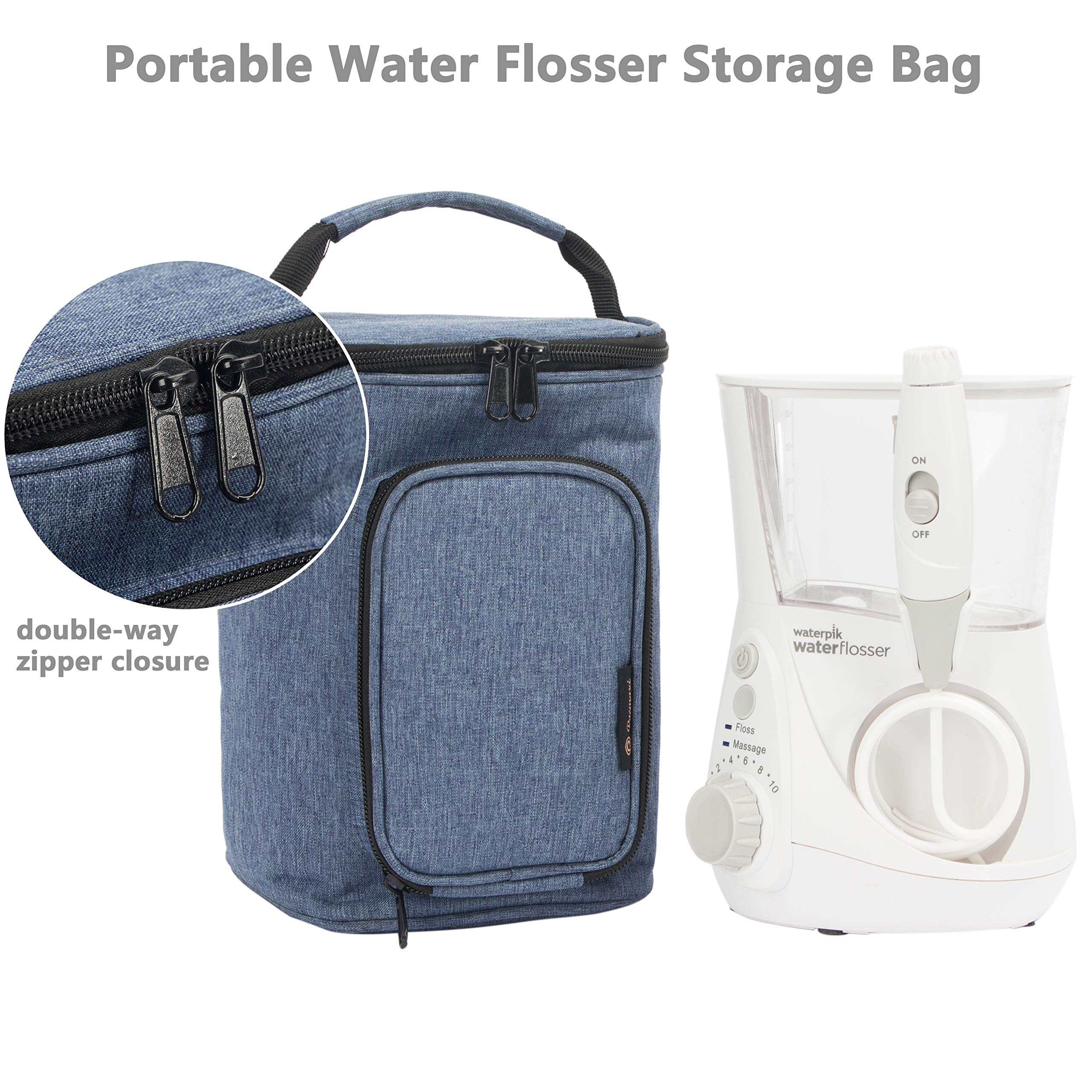 PACMAXI Carrying Bag for Waterpik Water Flosser, Portable Storage Bag for Water Flosser and Accessories Suitable for Travelling, Trips, Camping (Dark Blue)