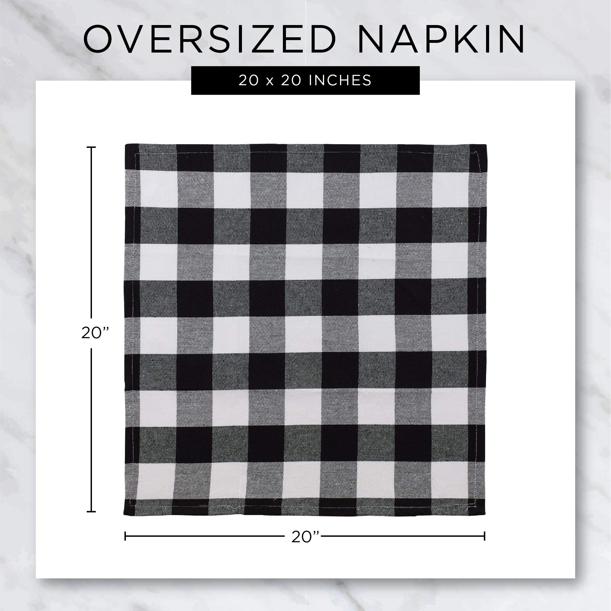 DII Buffalo Check Collection, Classic Farmhouse Tabletop Set, Napkin Set, 20x20, Pink & White, 6 Piece