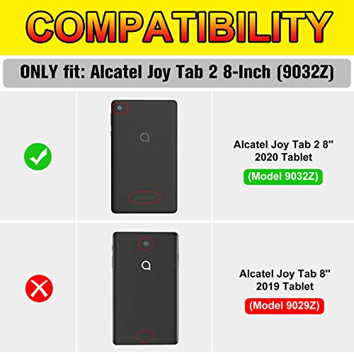 ProCase Kids Case for Alcatel Joy Tab 2 8 inch 2020(Model: 9032Z), Alcatel Joy Tab 2 Case, Shockproof Kids Friendly Convertible Handle Stand Case for Metrobyt-Mobile Alcatel Joy Tab 2 Tablet -Blue