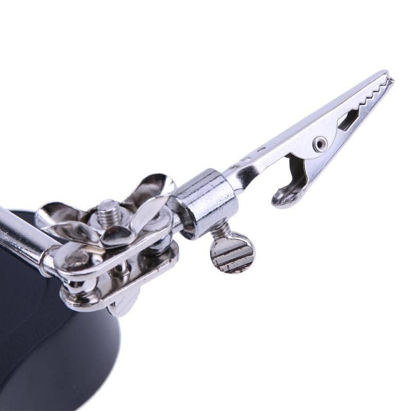 Adjustable Helping Hands Soldering Station, 3.5X 12X Magnifying Glass LED Lighted Magnifier with Auxiliary Clips Alligator Clamp Repair Tools Kit for Craft Carving Soldering, Assembly (Modern)
