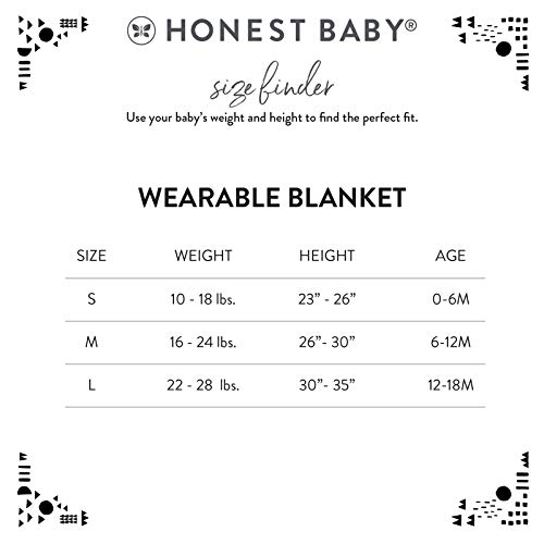 HonestBaby Organic Cotton Matelasse Wearable Blanket, Gray Heather, Medium