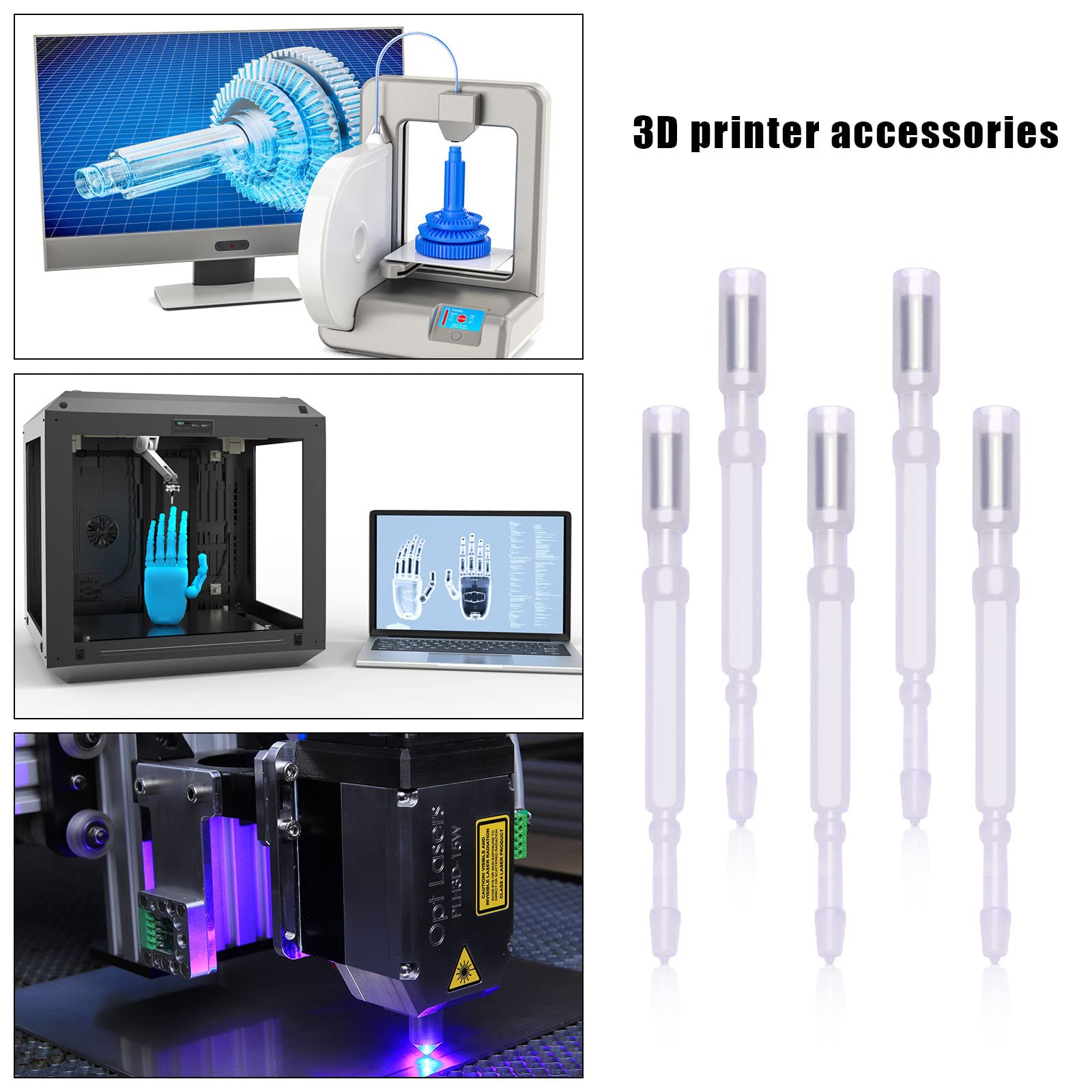 AIEX 5pcs Bl Touch Probe Pin Replacement, Smart Automatic Bed Leveling Touch Probe Pin Replacement Auto Bed Leveling Sensor Probe Tips Replacement Probe for Bltouch, 3D Touch