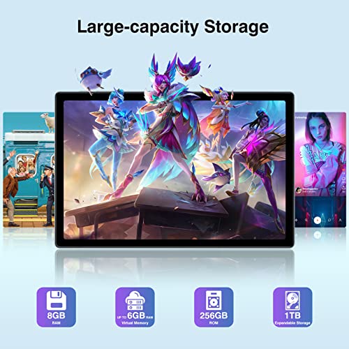 Blackview 10.5 inch Android 12 Tablet, Widevine L1, 14GB+256GB/TF 1TB, 8280mAh Battery, 13MP+8MP Cameras, Octa-Core Gaming Tablet with Stylus, FHD+ IPS Screen/5G WiFi/Quad Speakers/GPS-Tab 15 Pro Blue
