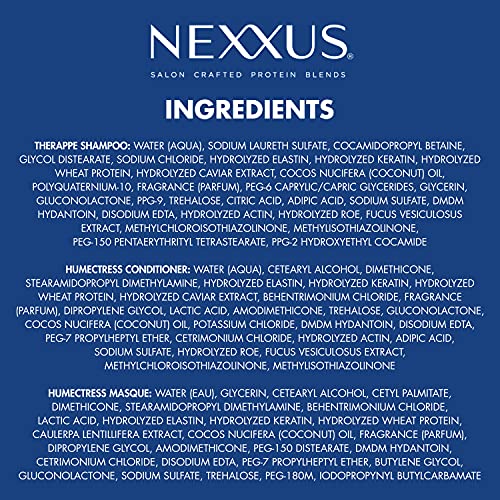 Nexxus Therappe Humectress Protein Fusion Shampoo, Conditioner, Hair Mask & Scrunchies for Dry Hair Beauty Gift Set