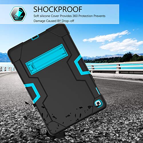 Galaxy Tab S5e 10.5 2019 Case SM-T720/T725 GUAGUA Kickstand Heavy Duty 3 in 1 High Impact Full-Body Rugged Bumper Shockproof Protective Anti-Scratch Case for Samsung Galaxy Tab S5e 2019 Black/Blue